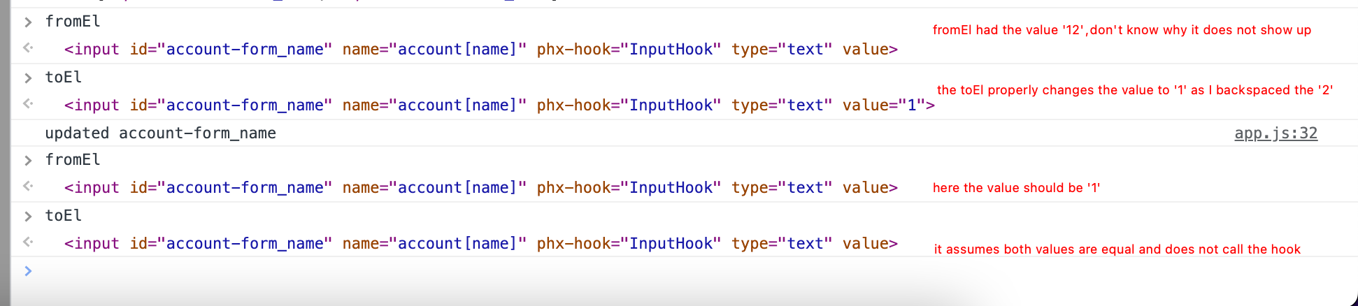Updated hook fails after submitting form first · Issue #2163 · phoenixframework/phoenix_live ...