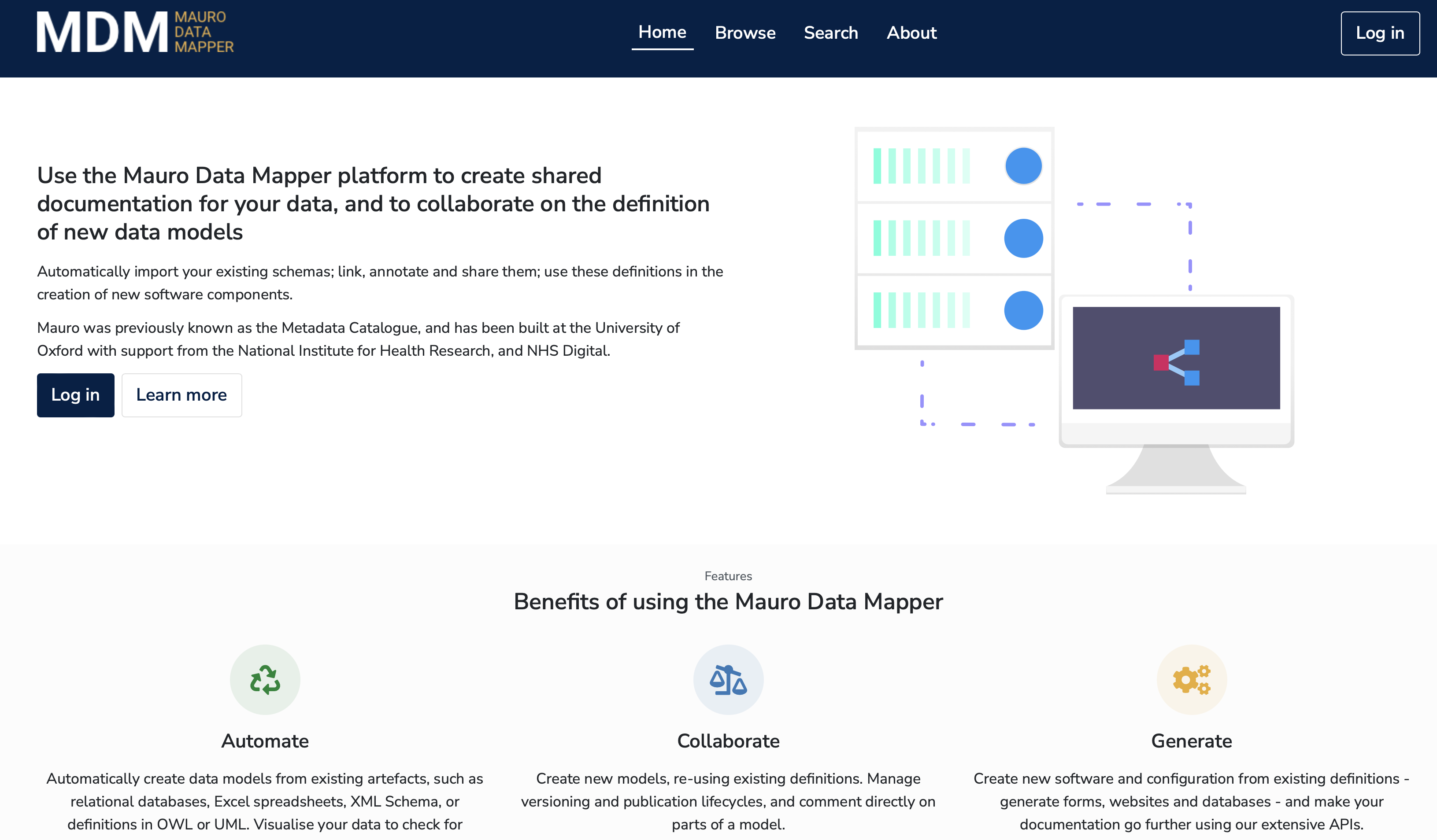 Restyle front page · Issue #685 · MauroDataMapper/mdm-ui · GitHub