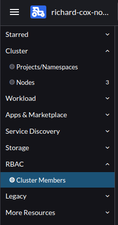 Move `Cluster Members` list out of RBAC · Issue #4985 · rancher/dashboard · GitHub