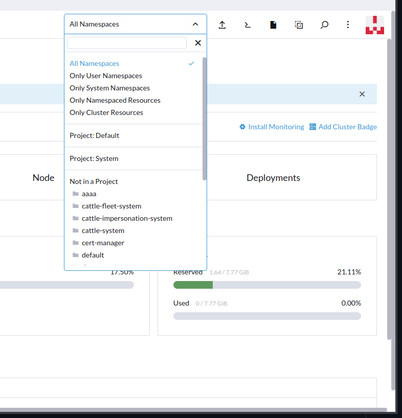 Namespace filter causes scroll bars when opened when top banner is enabled · Issue #6748 ...