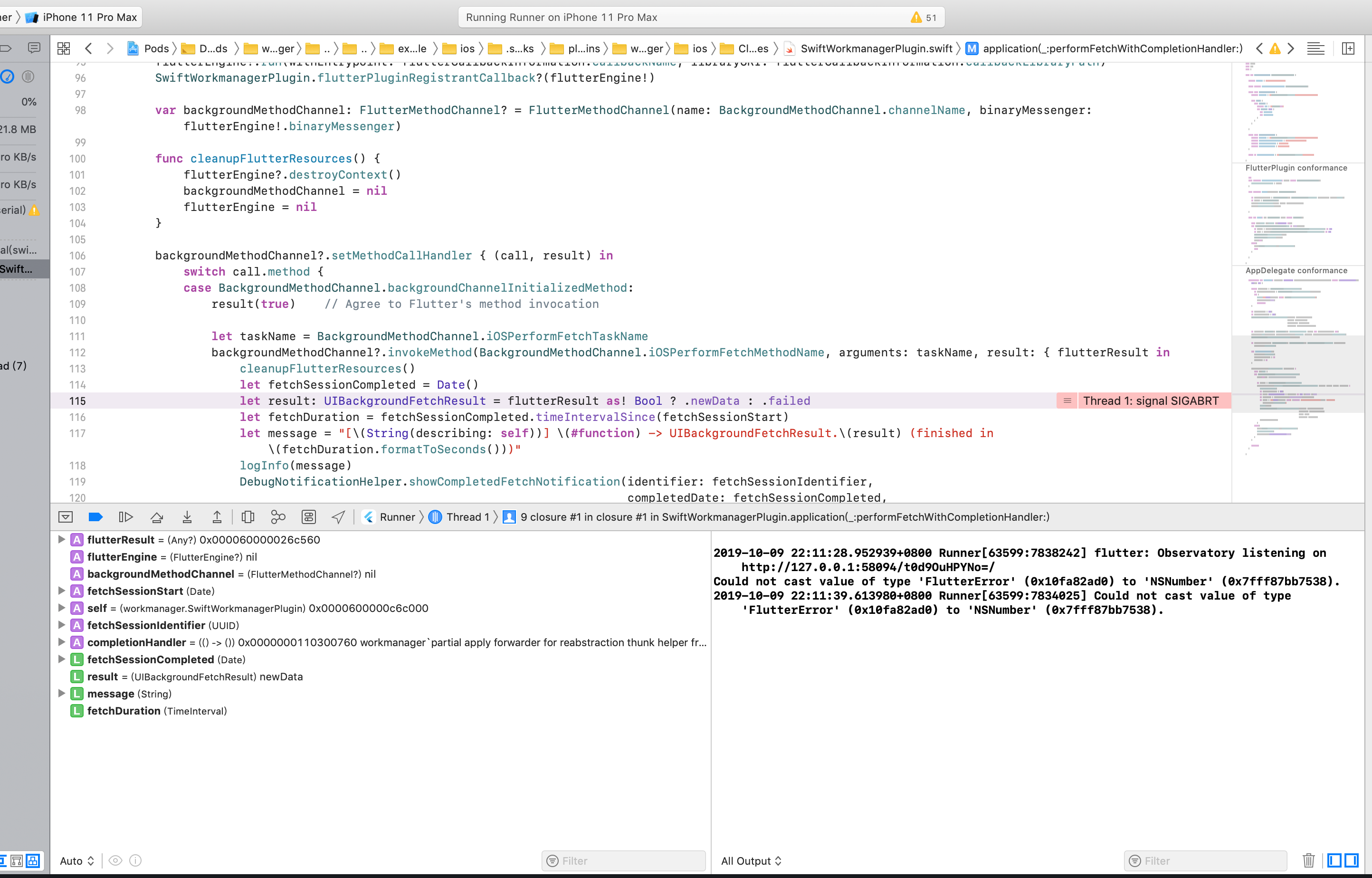 Unhandled method registerOneOffTask in iOS · Issue #89 · fluttercommunity/flutter_workmanager ...