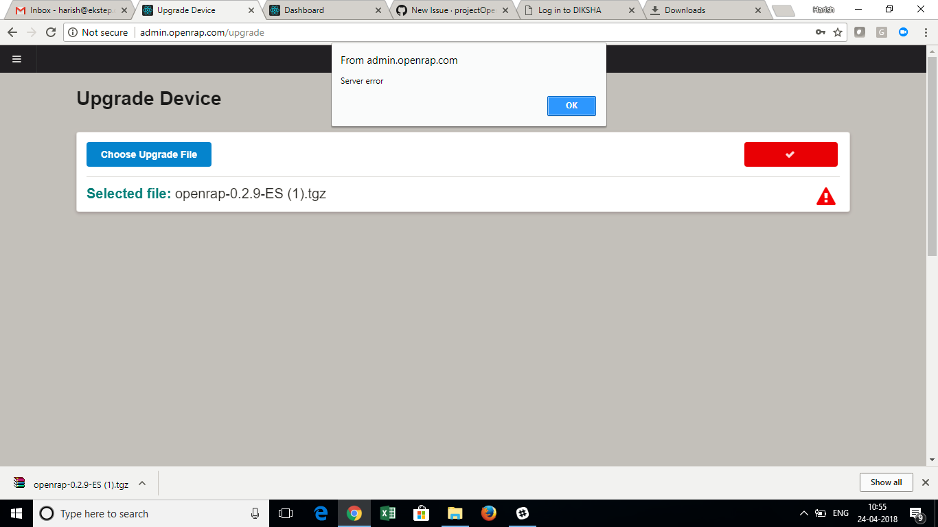 Server Error During upgradation · Issue #210 · projectOpenRAP/OpenRAP · GitHub