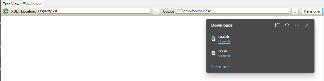 XSLT_Output: Save files with extension CSV · Issue #155 · microsoft/XmlNotepad · GitHub