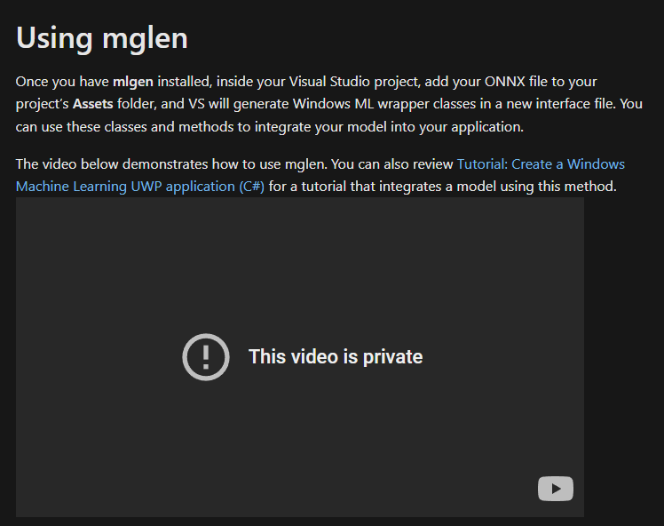 page contains video that says "this video is private" · Issue #88 · MicrosoftDocs/windows-ai ...