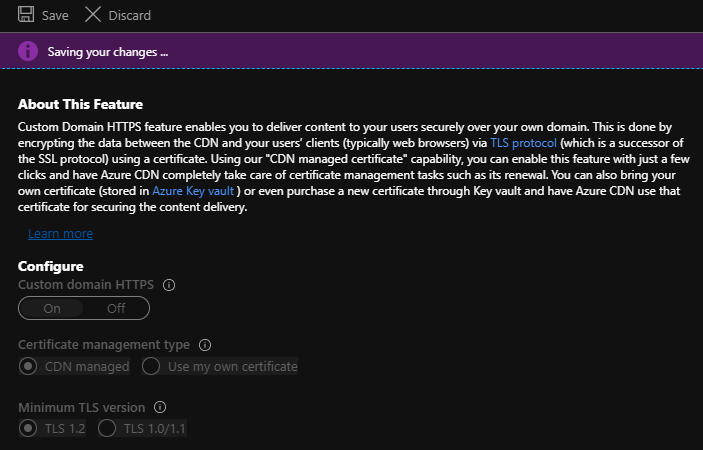 Enable-AzCdnCustomDomainHttps: Operation returned an invalid status code 'BadRequest' · Issue ...