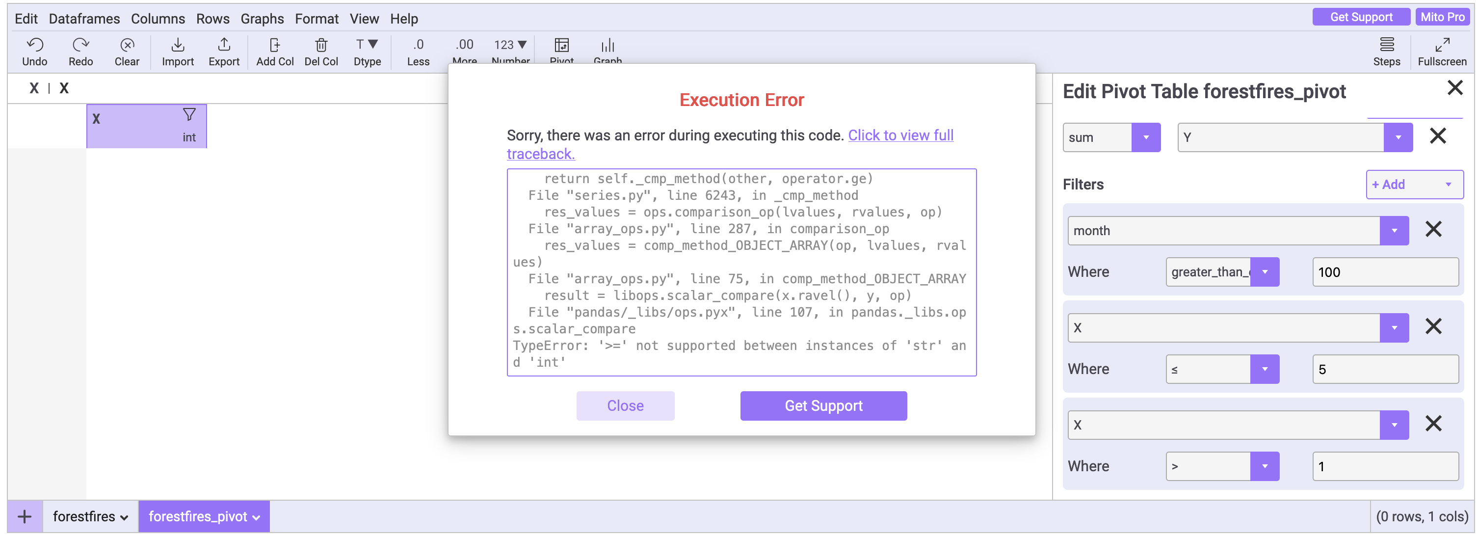 Make Pivot errors in place (e.g. in pivot filters) · Issue #523 · mito-ds/mito · GitHub