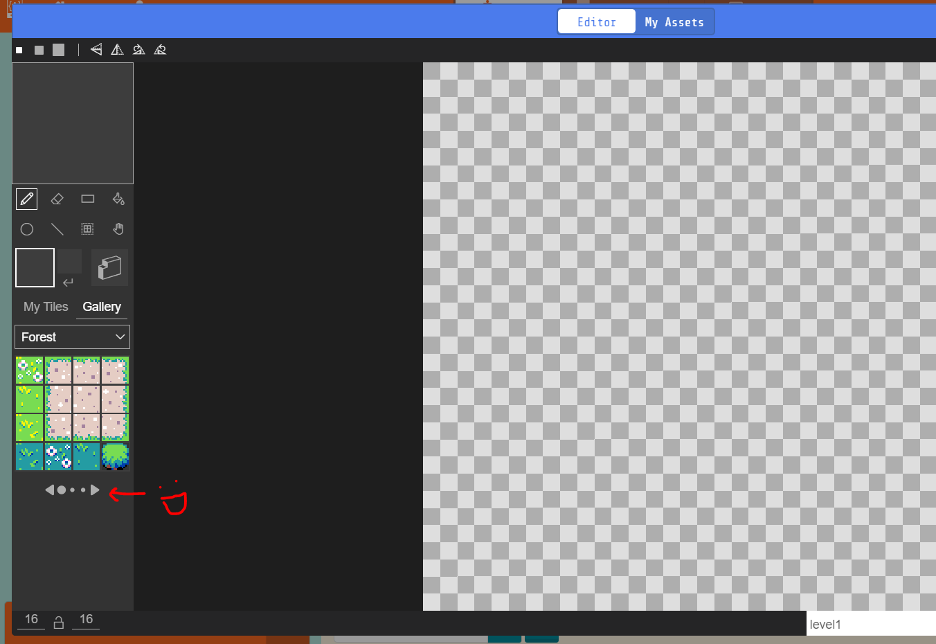 Tile page selector is unaccessible on Pixelbook · Issue #2957 · microsoft/pxt-arcade · GitHub