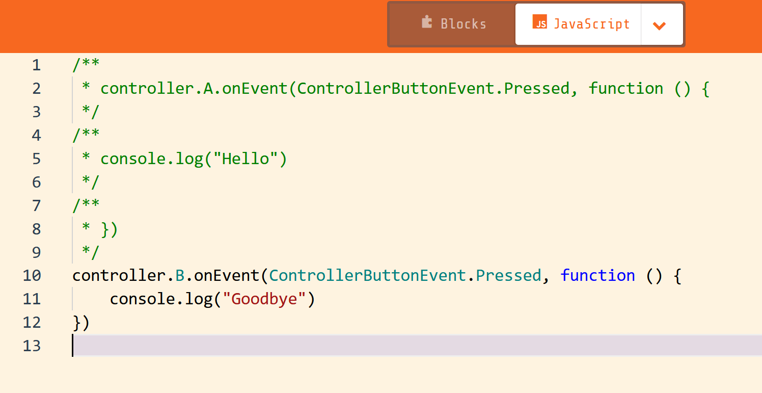 Comments switch formats between JS -> blocks -> JS · Issue #2238 · microsoft/pxt-arcade · GitHub