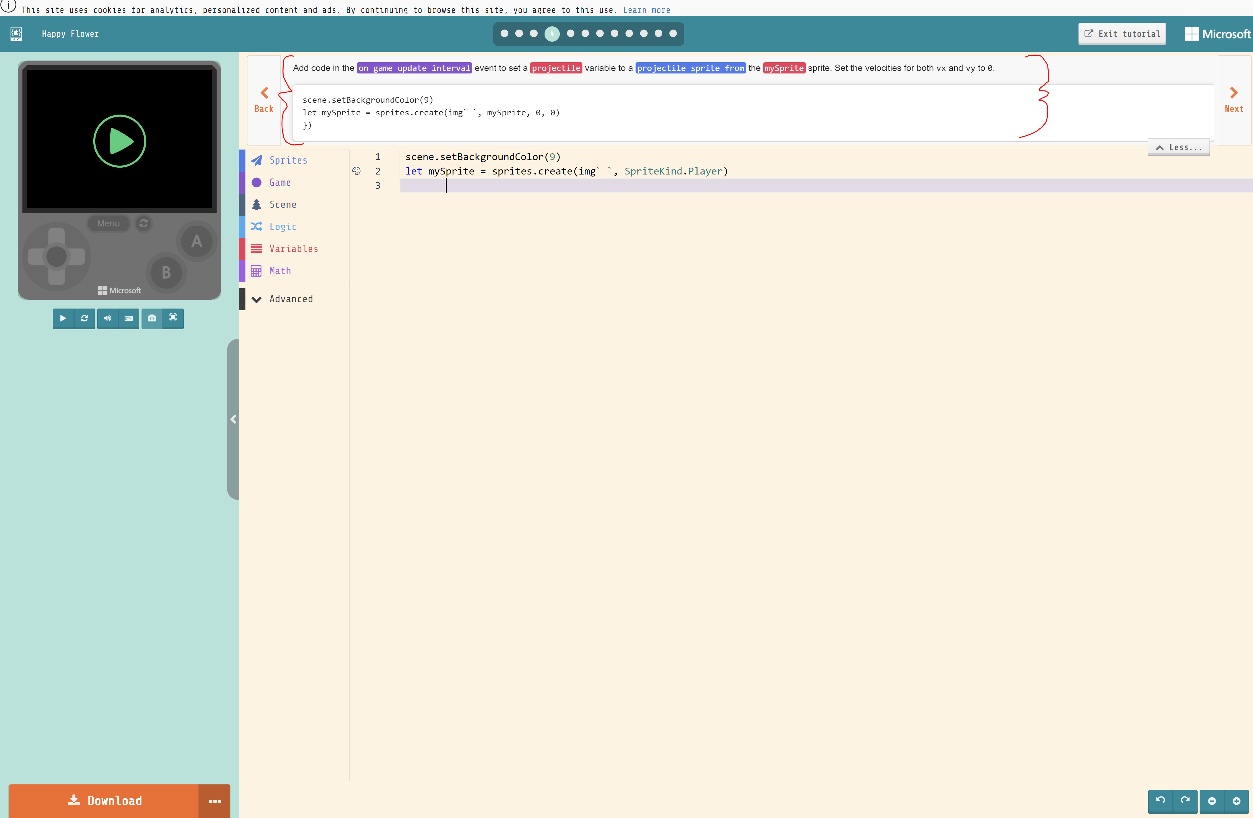 Screen reader can't read tutorial steps · Issue #2399 · microsoft/pxt-arcade · GitHub