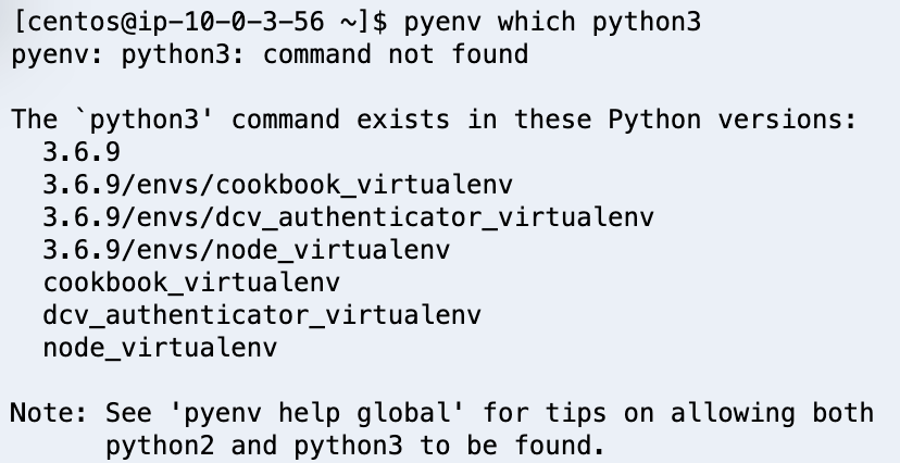 pyenv: python3: command not found · Issue #1820 · aws/aws-parallelcluster · GitHub