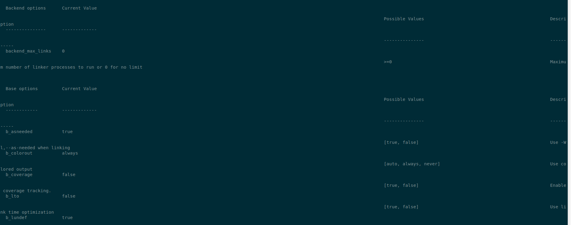 `meson configure` output formatting unreadable · Issue #6965 · mesonbuild/meson · GitHub