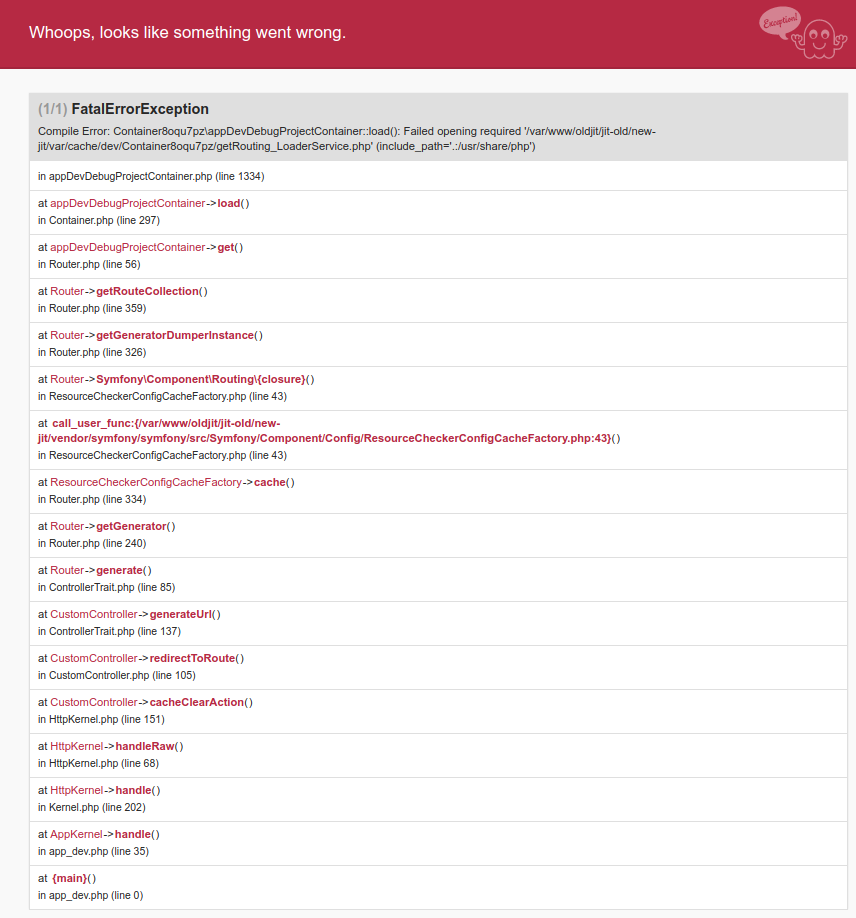 Compile Error: require(): files, after cache:celar? · Issue #25280 ... Compile Error: require(): files, after cache:celar? · Issue #25280 ...
