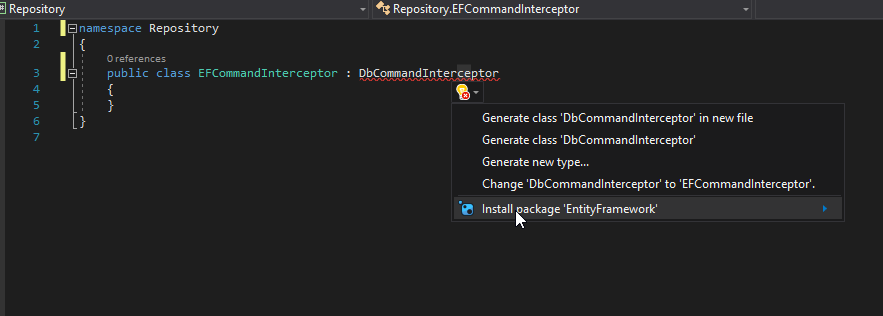 Issue With The Interception Of Database Operations In Ef Core 3 1 Cannot Access