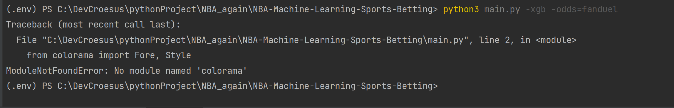 `flask run` reports "No module named 'colorama' ERROR in app: Exception on / [GET] · Issue #88 ...