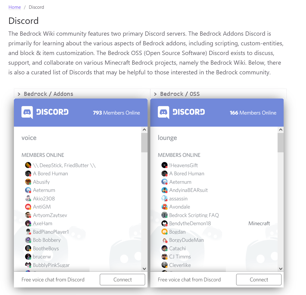 Add Embeds For Discord Links · Issue 111 · Bedrock Oss Bedrock Wiki