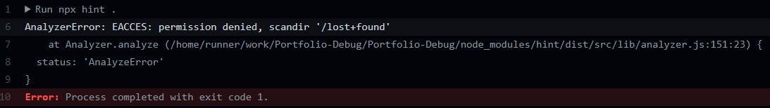 webhint @6.1.6 AnalyzerError: EACCES: permission denied, scandir '/lost+found' · Issue #168 ...