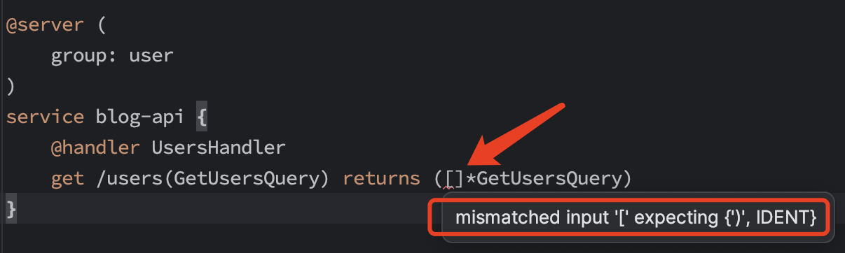 定义return结果为slice的时候，有报错提示 · Issue #27 · zeromicro/goctl-intellij · GitHub