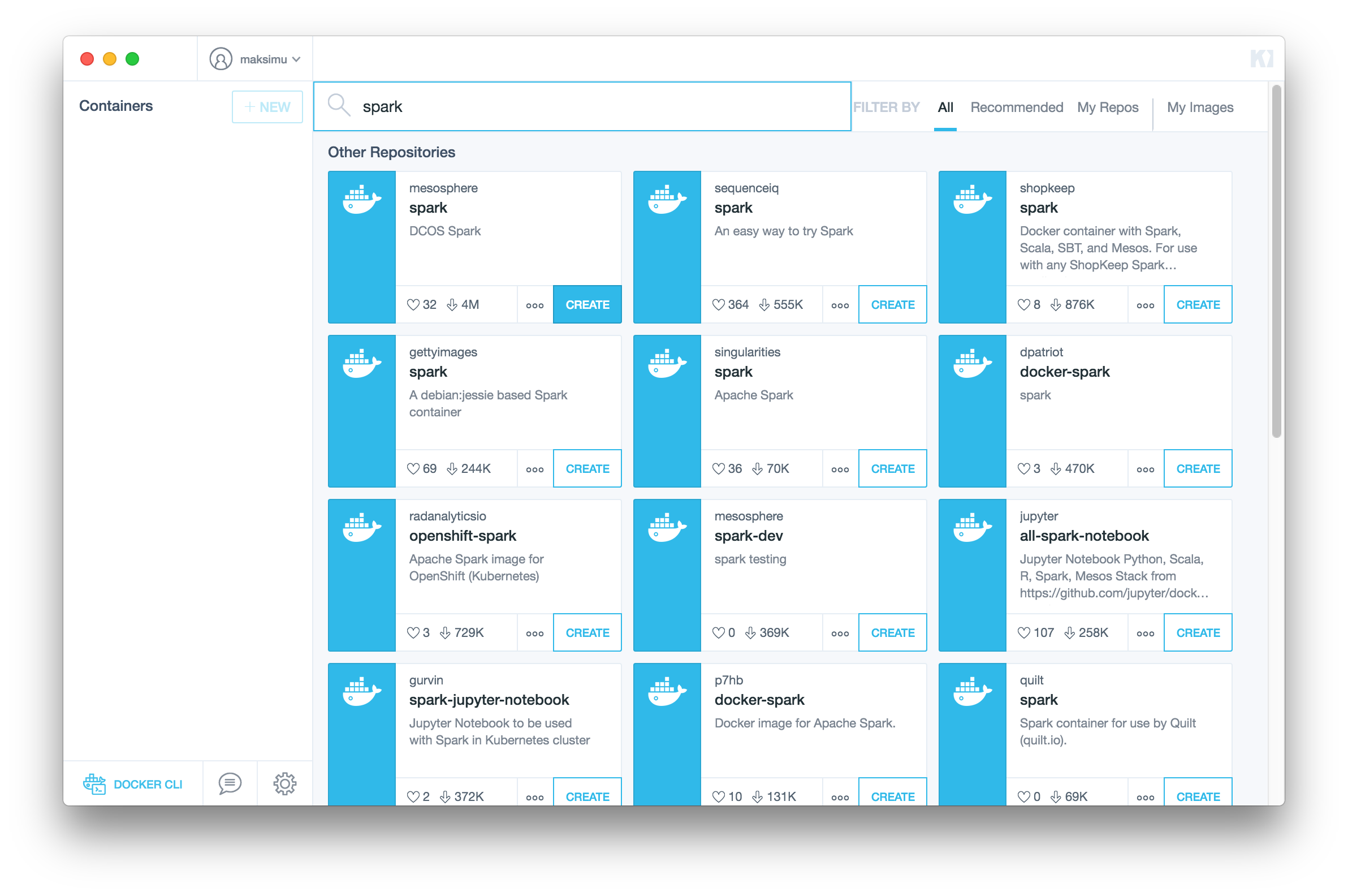 Not able to start Spark container · Issue #3053 · docker/kitematic · GitHub