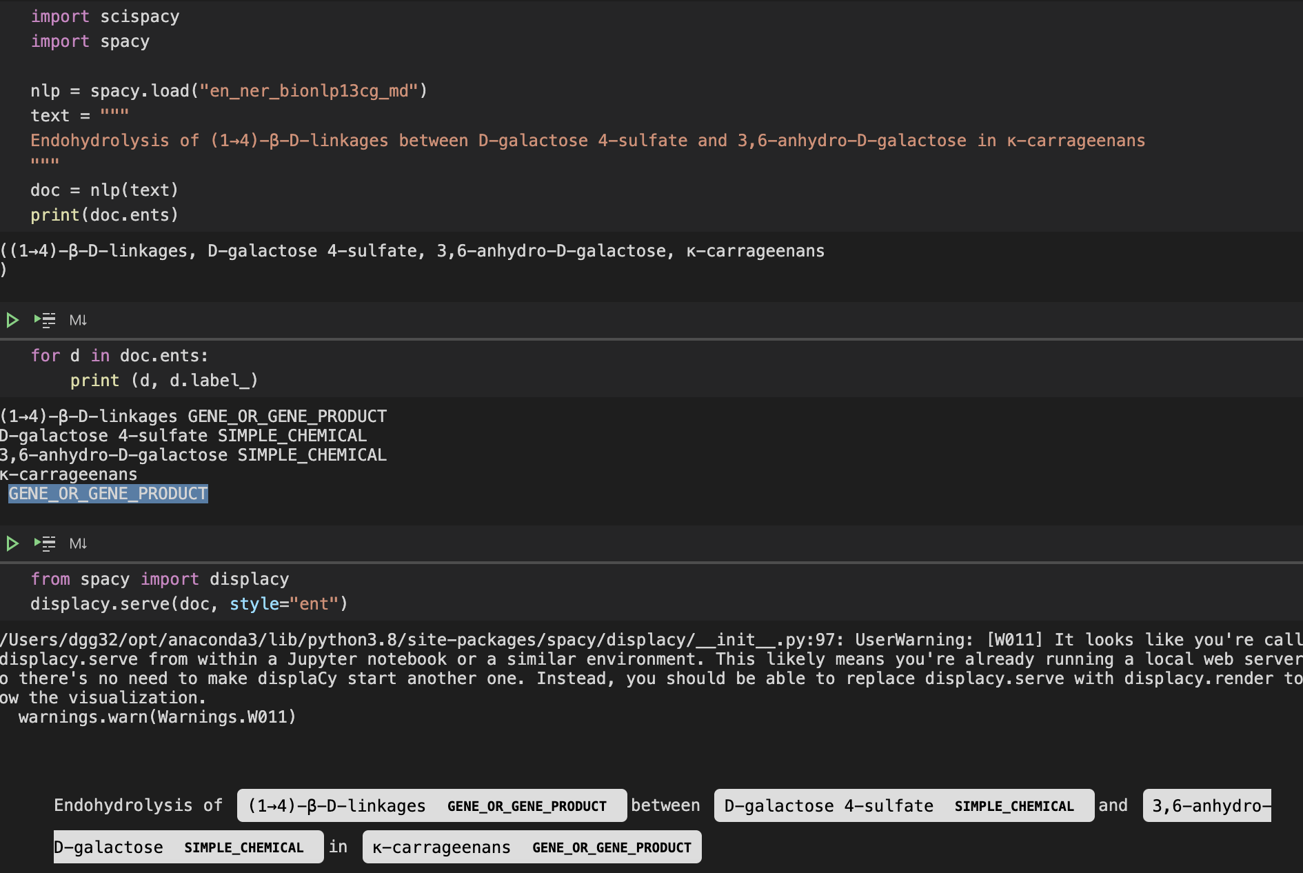 The online demo and local results are different in Specialized NER · Issue #354 · allenai ...