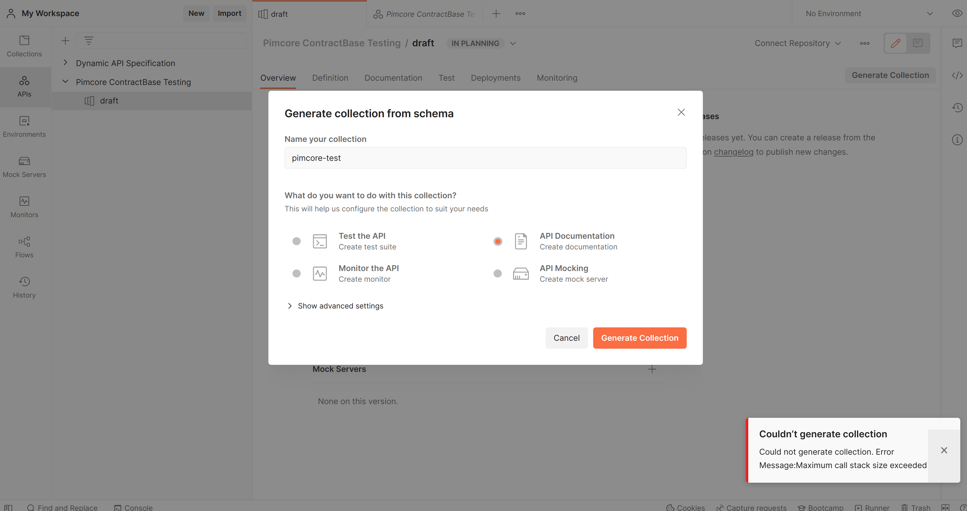 Call Stack Size Exceeded When Generating Collection From Graphql Schema · Issue 11028