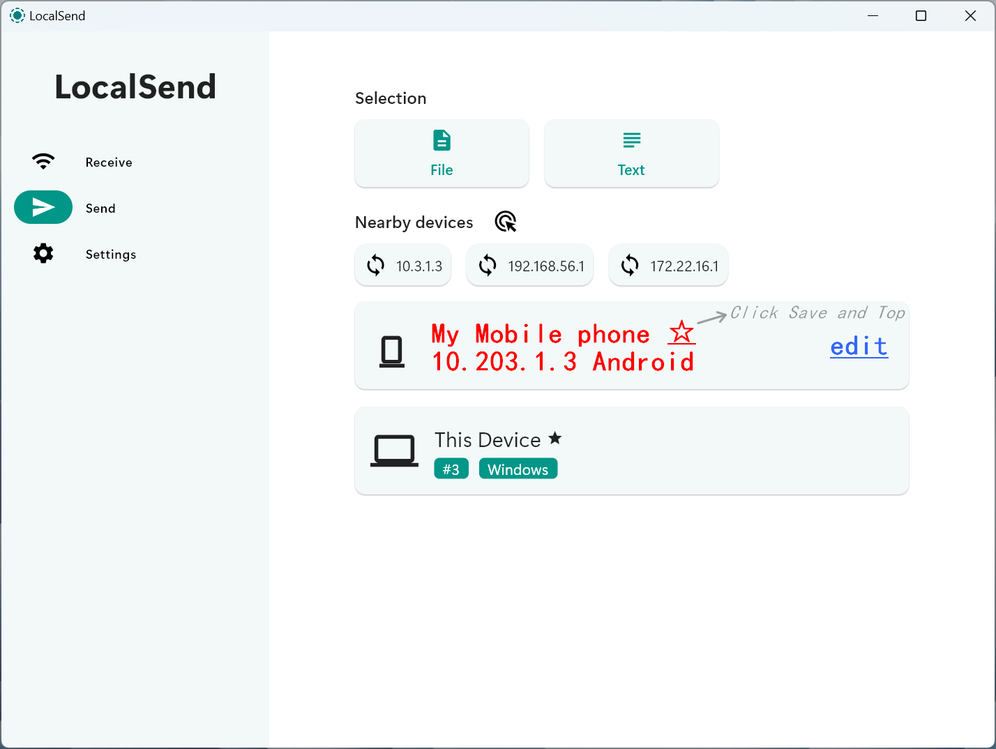 [Feature request] Customize frequently used IP addresses · Issue #190 · localsend/localsend · GitHub