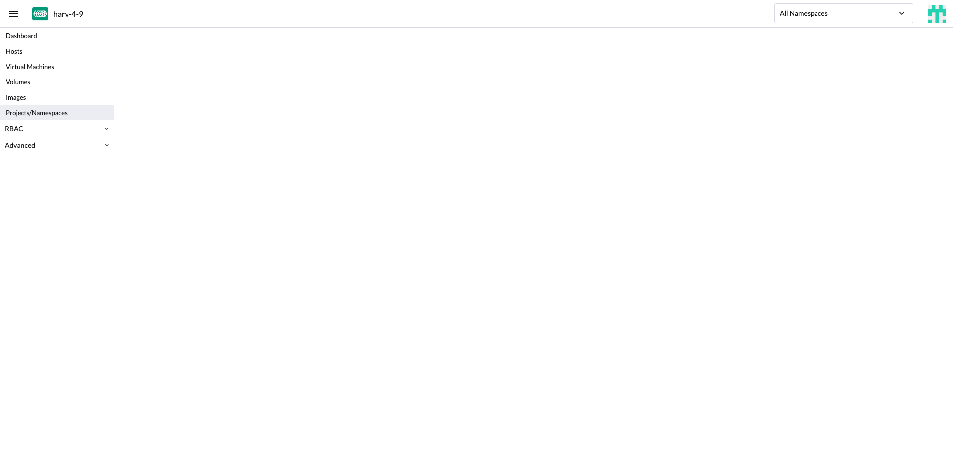 [Bug] Access Harvester project/namespace page hangs · Issue #6596 · rancher/dashboard · GitHub
