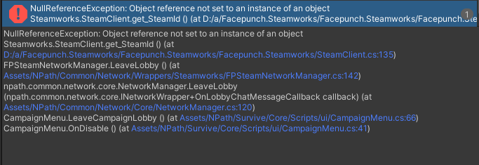 Weird Stacktrace location · Issue #583 · Facepunch/Facepunch.Steamworks · GitHub