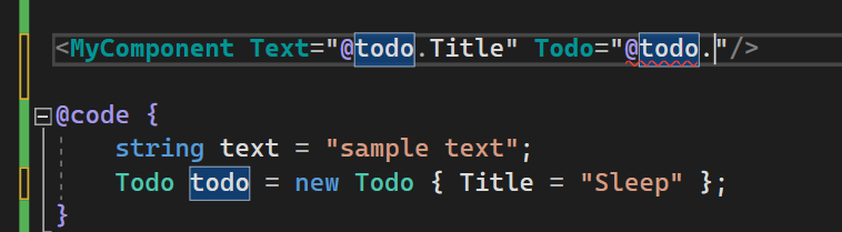 No Completion List After Dot When Specifying Blazor Component Parameter Value With C Expression