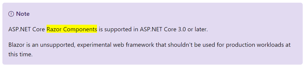 Clean up Blazor experimental notice · Issue #7499 · dotnet/aspnetcore · GitHub