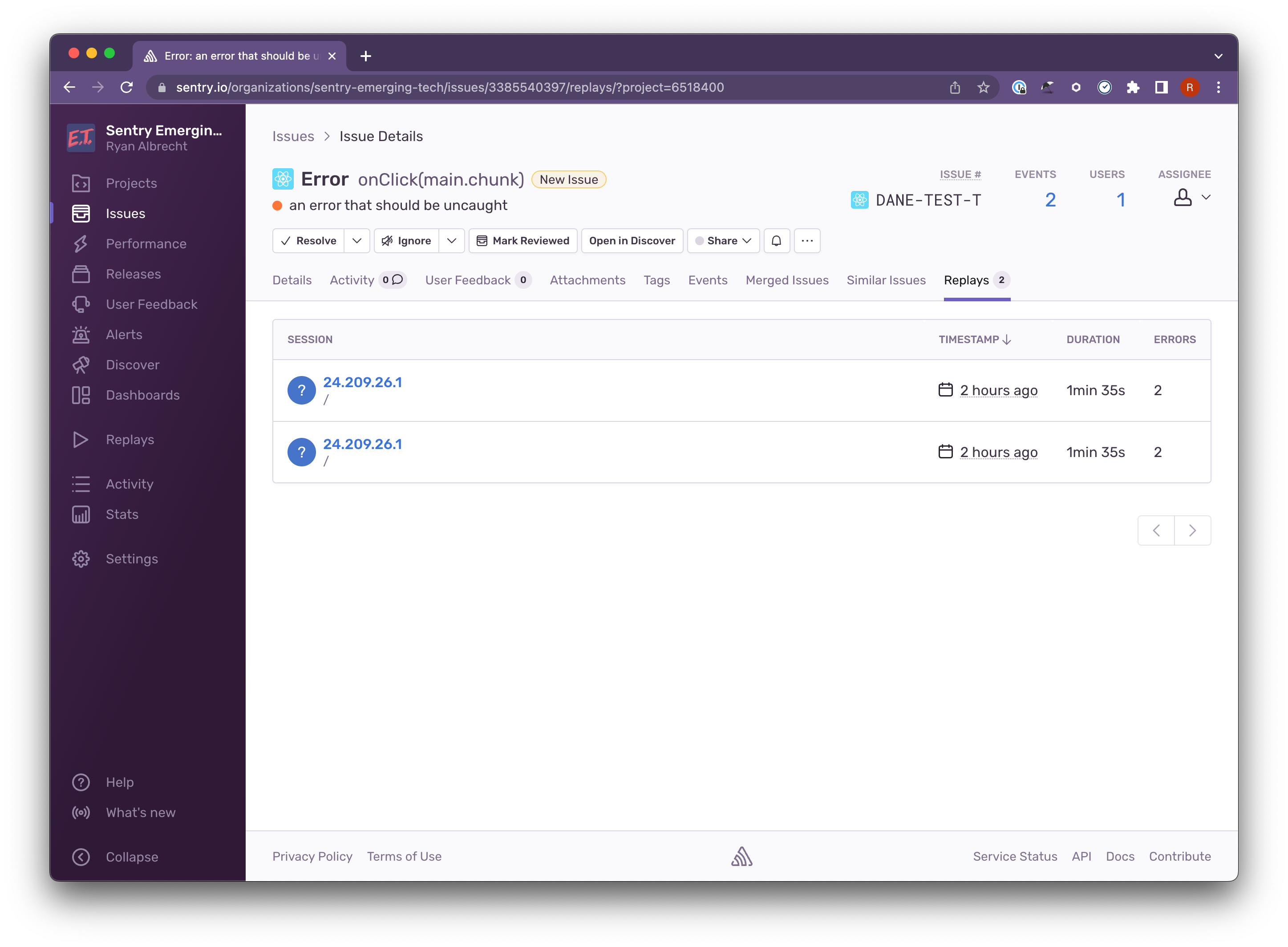 Issues List page shows duplicate replays in Replays tab · Issue #36153 ...