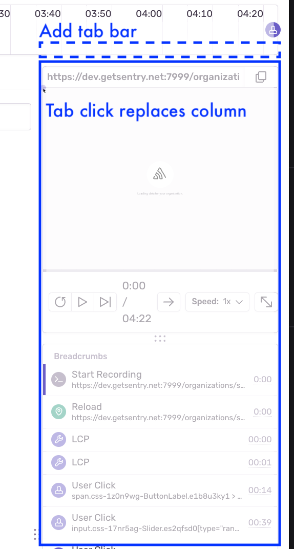 Sidebar Layout should include Tabs to toggle between Player(and ...