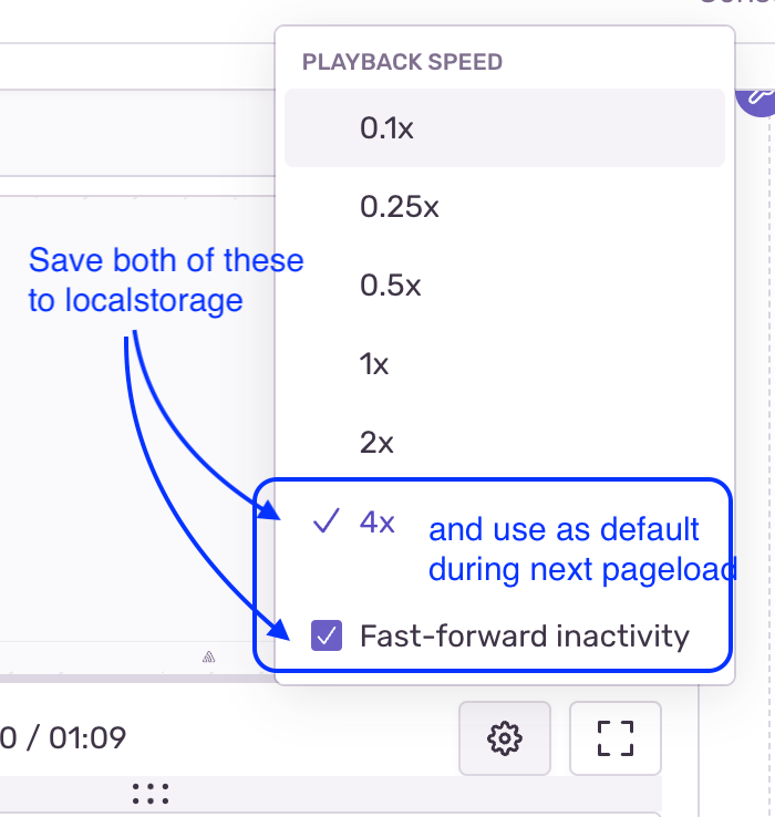 Player should remember (in localstorage) the last 'playback speed ...