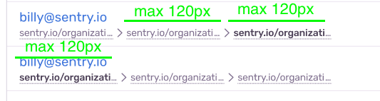 UrlWalker segments should each have a max width of 120px · Issue #38107 · getsentry/sentry · GitHub