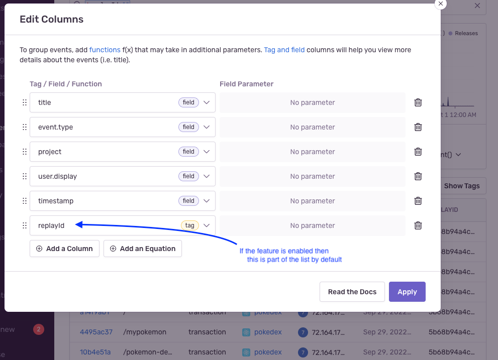 Discover Default To Showing The `replayid` In The Discover Table When Replays Are Enabled 