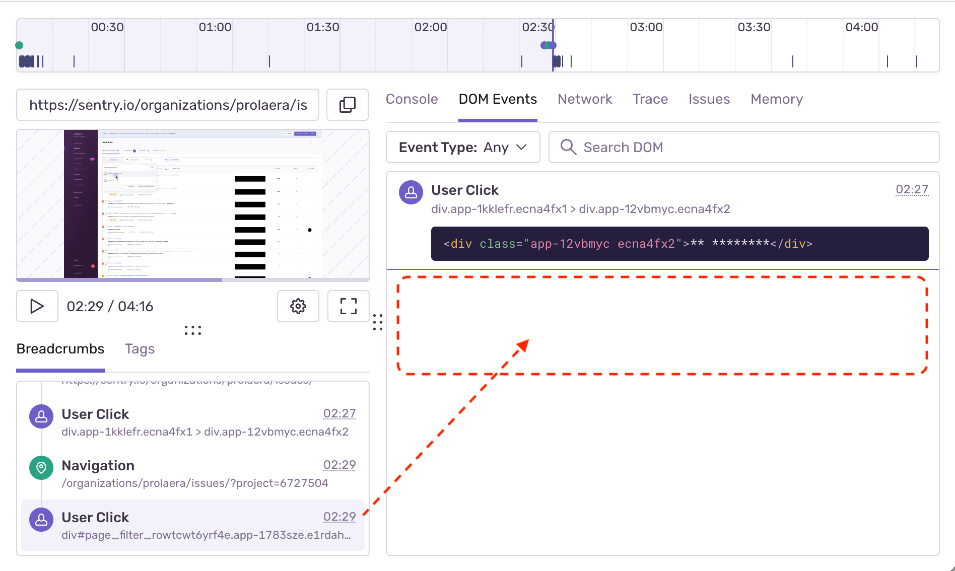 Bug Dom Events Are Not Captured Sometimes Resulting In Breadcrumbs Being Inconsistent With Dom