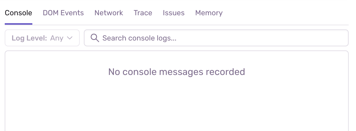 Design Console Tab Should Have A Clearerless Empty State When There Are No Console Messages