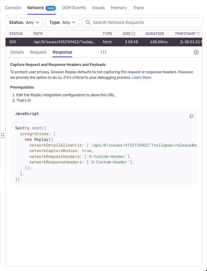 Replay Network - Build opt-in/config states for the network details req ...