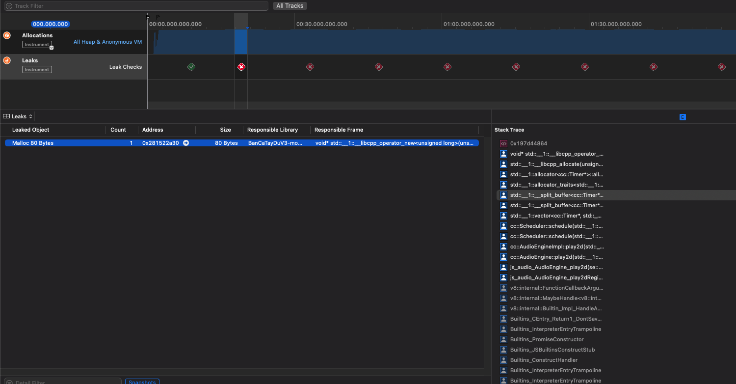 [3.4.0] iOS AudioEngine.play(clip) cause memory leak on iOS build. · Issue #11508 · cocos/cocos ...