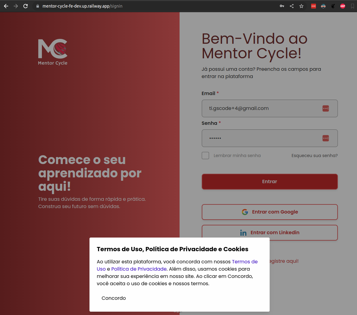 Termos de Uso, Política de Privacidade e Cookies · Issue #122 · Mentor-Cycle/mentor-cycle-fe ...