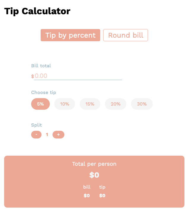 GitHub - deinyefa/tip-calculator: Calculate tip amount with vanilla ...
