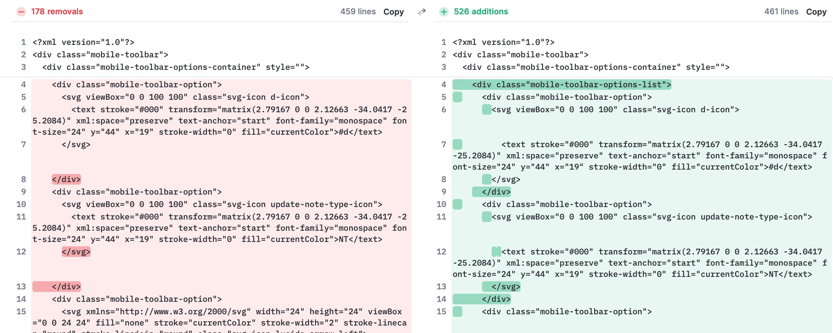 [Bug]: not display the icons for commands in the second and later rows(mobile v1.14.16) · Issue ...