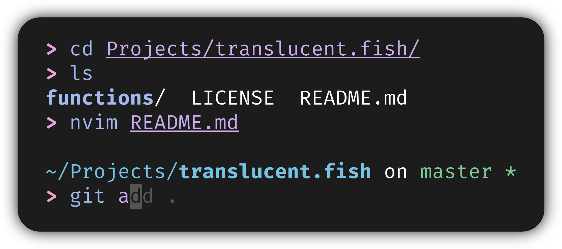 GitHub - mechtifs/translucent.fish: Minimalist, high-performance fish ...