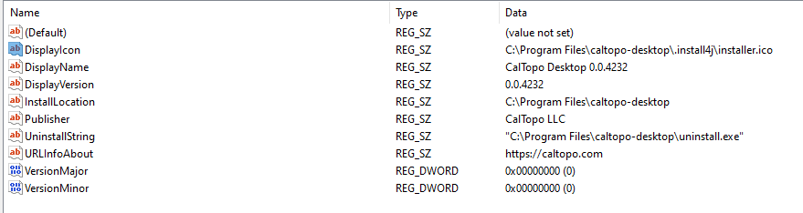 CalTopo subkey not found during registry scan · Issue #2 · ncssar/launcher · GitHub