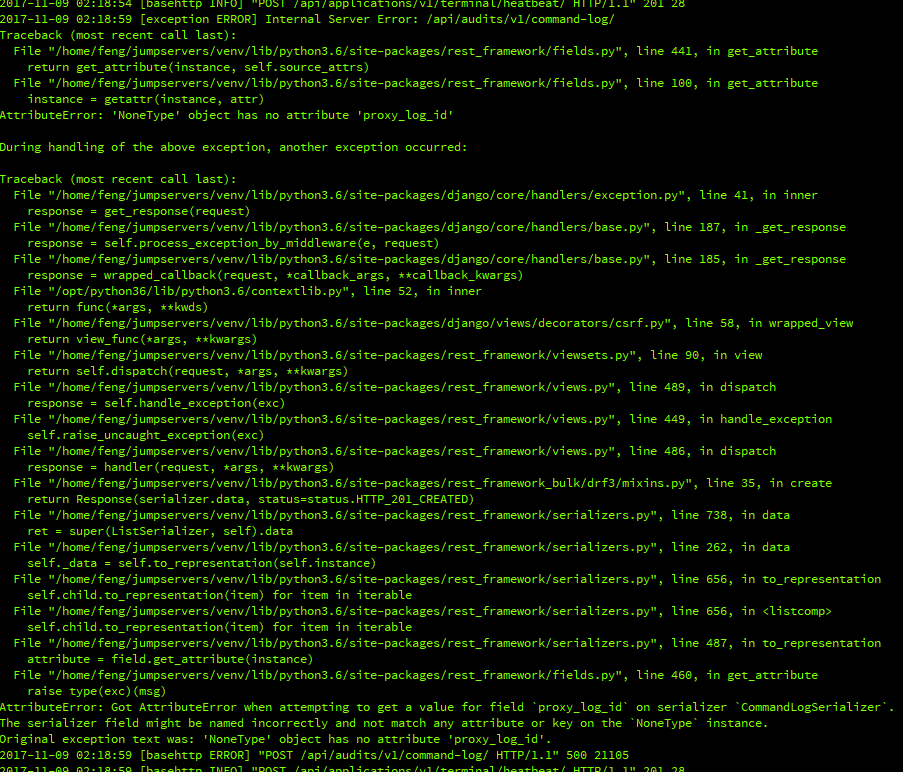 command-log 日志记录接口报错 · Issue #795 · jumpserver/jumpserver · GitHub