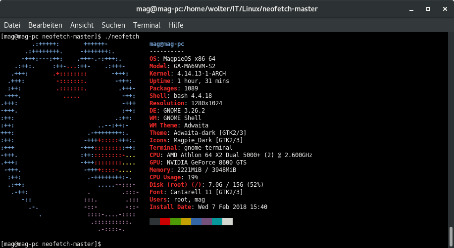 Requesting for support for Magpie OS · Issue #908 · dylanaraps/neofetch ...