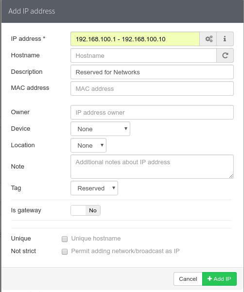 Subpart of subnet as not eligible for dynamic IP assingment · Issue #1735 · phpipam/phpipam · GitHub
