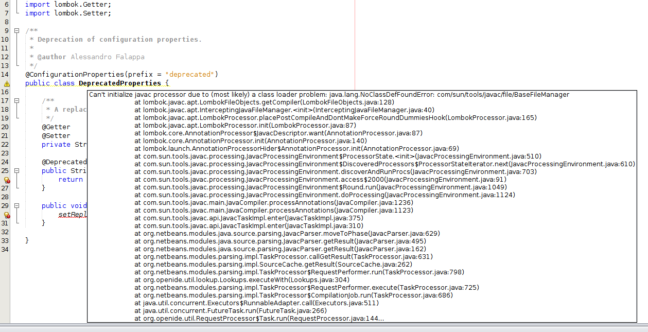 [1.16.20] Not working in NetBeans 8.1 due to NoClassDefFoundError ...
