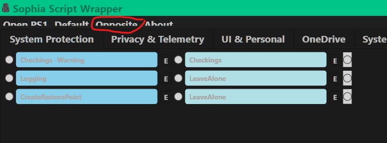 choose opposite · Issue #186 · farag2/Sophia-Script-for-Windows · GitHub