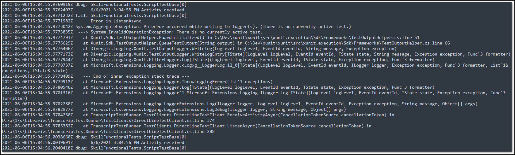 [Test Scenarios Pipeline] System.AggregateException: An error occurred ...