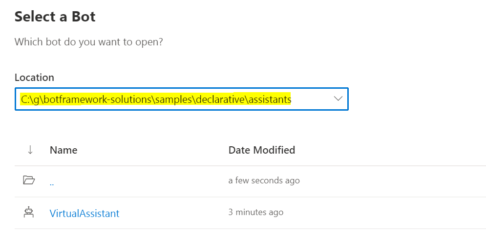 Open dialog should allow me to type in path · Issue #3233 · microsoft/BotFramework-Composer · GitHub